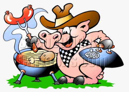 Bbq Grill Smoking - Bbq Pig Cartoon , Free Transparent Clipart - ClipartKey