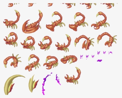 Scorpion Clipart Pixel - Scorpion Sprite Sheet , Free Transparent ...