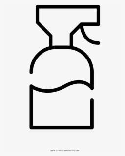 Cleaning Spray Bottle Coloring Page - Line Art , Free Transparent ...