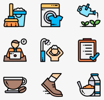Icons Free Vector Routine - Clipart Morning Routine Emoji , Free ...