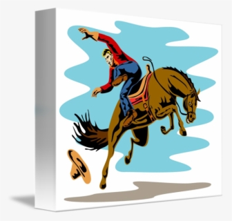 Horse Bronc Riding Bronco Bucking Clip Art - Silhouette Cowboy Riding ...