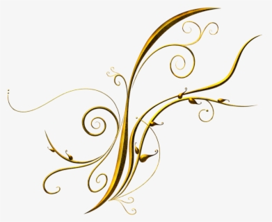 Deco Clipart Golden Line - Flower Gold Vector Png , Free Transparent ...