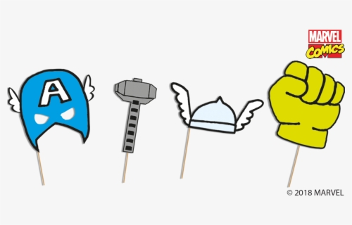 Marvel Pop Comic Party Photobooth Props - Kit Photocall Vengadores ...