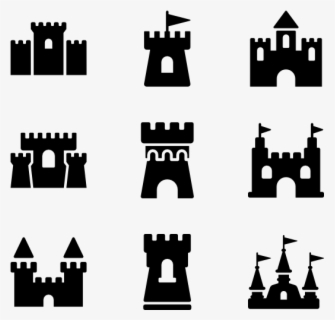 Clip Art Icons Free Vector Castles - Castle Symbol , Free Transparent ...
