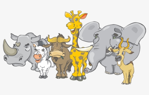 Cartoon Animals Clipart Safari - Angry Group Of Animals , Free ...