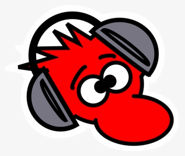 Mouse Wearing Headphones Svg Clip Arts - Cartoon Red Headphones , Free ...