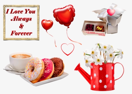 Valentine"s Day Clip Art, Chocolates, Donuts And Coffee - Кафе На Свети ...