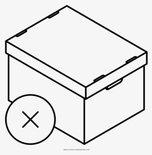 Cardboard Box Coloring Page - Box Coloring Page , Free Transparent ...