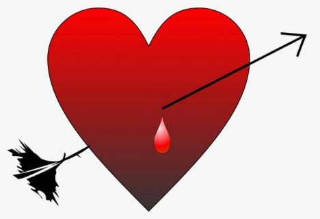 Love Heart With Arrow And Blood Drop - Heart , Free Transparent Clipart ...