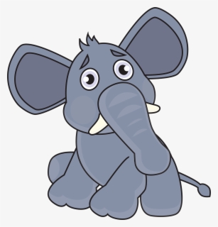 Cub Clipart Elephant - Sad Elephant Cartoon Png , Free Transparent ...