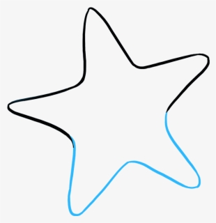 How To Draw Cute Starfish - Sea Star Line Drawing , Free Transparent ...