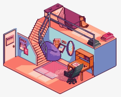Transparent Empty Room Clipart - Isometric Pixel Art Room , Free ...
