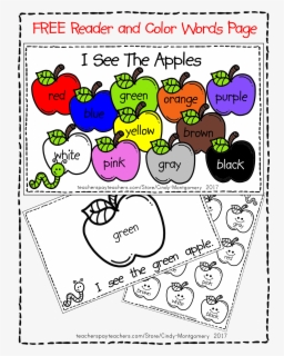 Free I See Apples Reader And Color Words Page - Cartoon , Free ...