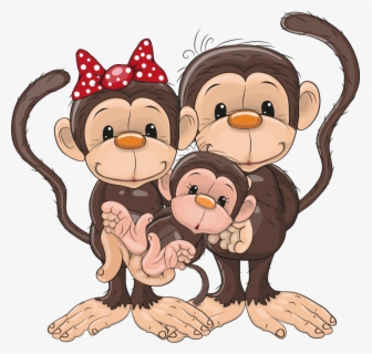 Primate - Cartoon Monkey Family , Free Transparent Clipart - ClipartKey