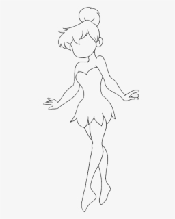 How To Draw Tinkerbell - Line Art , Free Transparent Clipart - ClipartKey