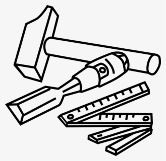 Transparent Hammer And Chisel Clipart - Wood Work Drawing Tools , Free ...