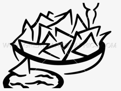 Chips Clipart Silhouette - Chips And Dip Drawing , Free Transparent ...